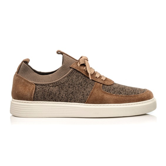 BOXER Shoes 19422 Ανδρικά Δερμάτινα-Ύφασμα Μπεζ Sneakers Μέγεθος 40